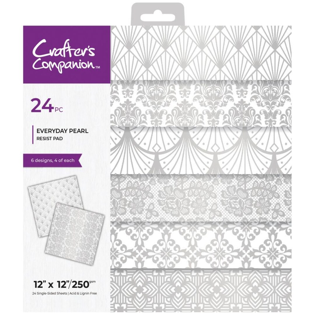 Crafter's Companion 12"x12" Resist Paper Pad: Everyday Pearl ...