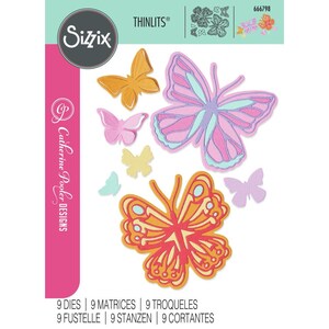 Sizzix Thinlits Die Set: Spring Wings, 9/pkg, by Catherine Pooler 666798 - Etsy
