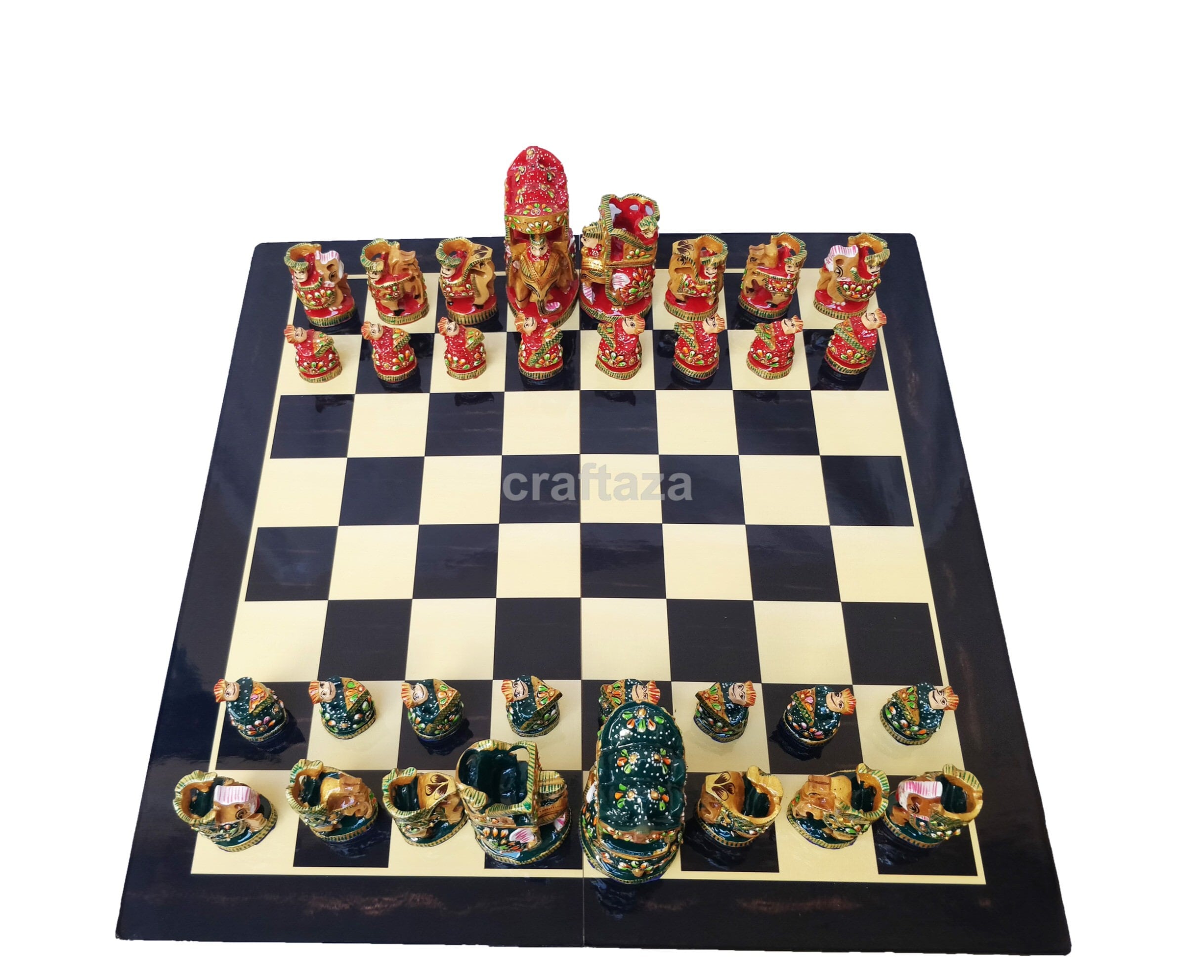 Unique Handmade Chess Set | Indian Maharajah Design | Collectible ...