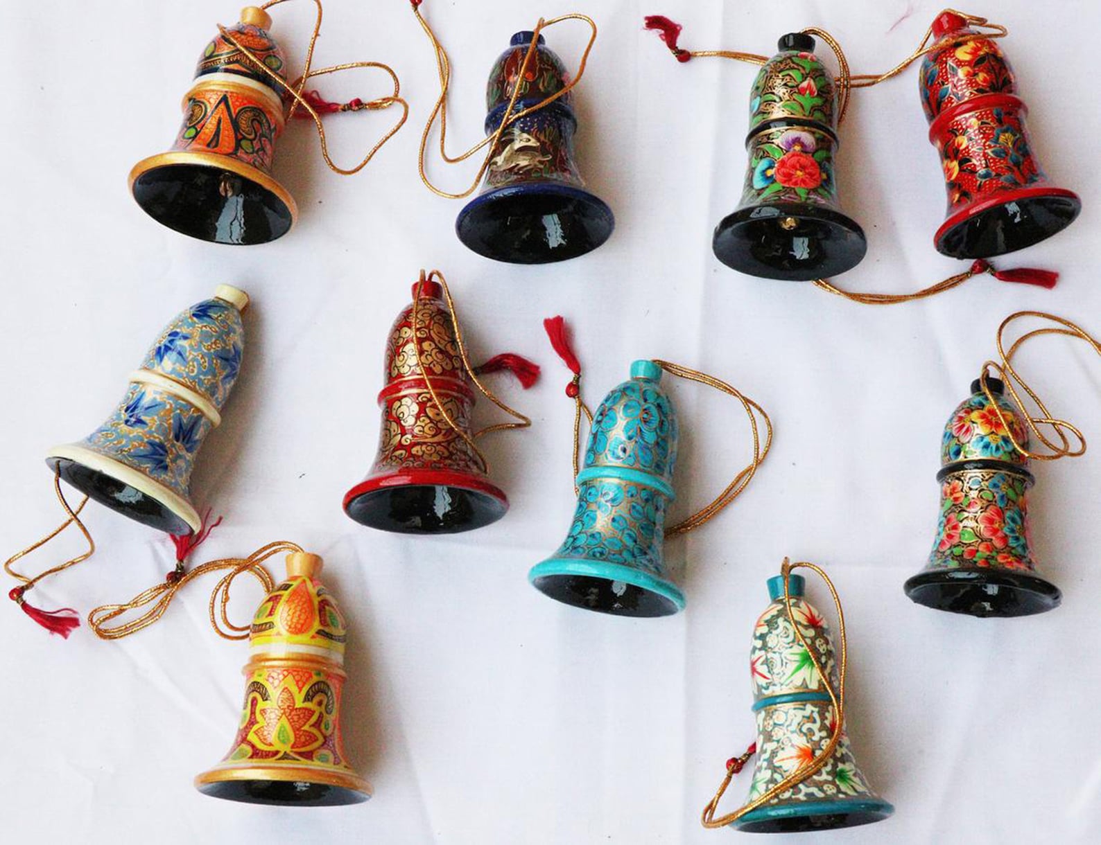 Bells Set Paper Mache Bell Hanging Ornaments Keepsake - Etsy