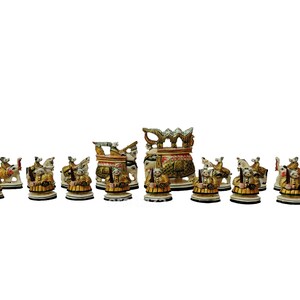 Handmade Chess Set With Board Indian Maharajah Style Chess Pieces With ...