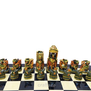 Handmade Chess Set | Indian Classic Maharajah Wooden Chess Pieces - Etsy