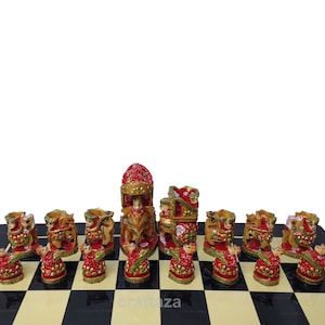 Unique Handmade Chess Set | Indian Maharajah Design | Collectible ...
