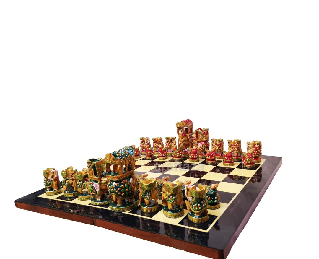 Unique Handmade Chess Set | Indian Maharajah Design | Collectible ...