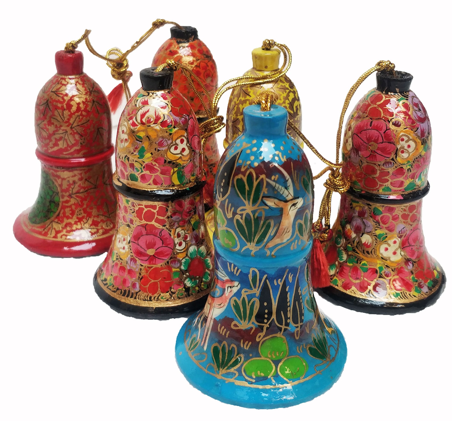 Bells Set Paper Mache Bell Hanging Ornaments Keepsake - Etsy