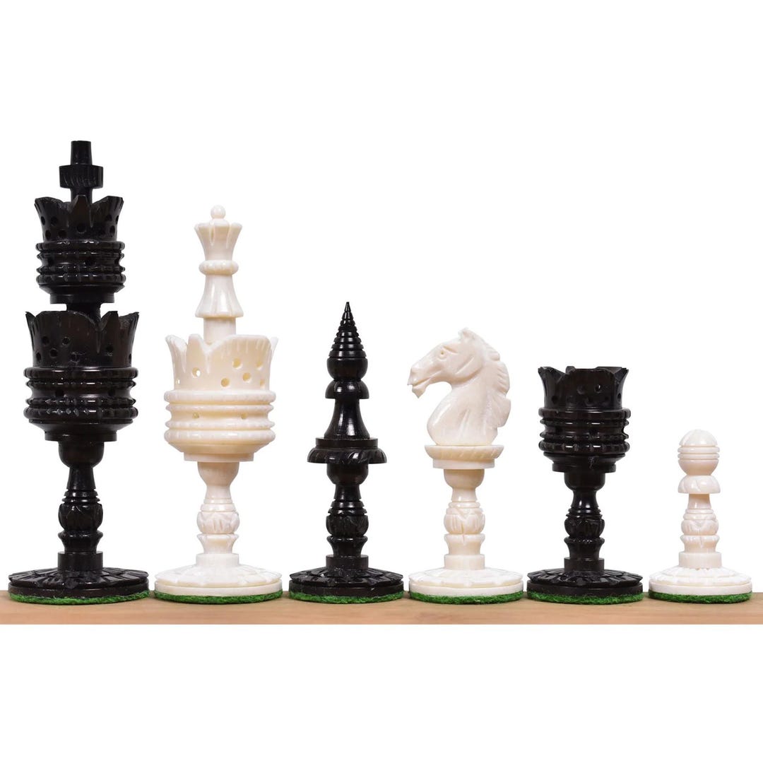 Handcrafted Camel Bone Chess Set: Lotus Design, 4" King - Etsy