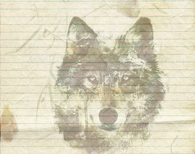 Printable Wolf Journal Page Howling Wolf Stationery Lined - Etsy