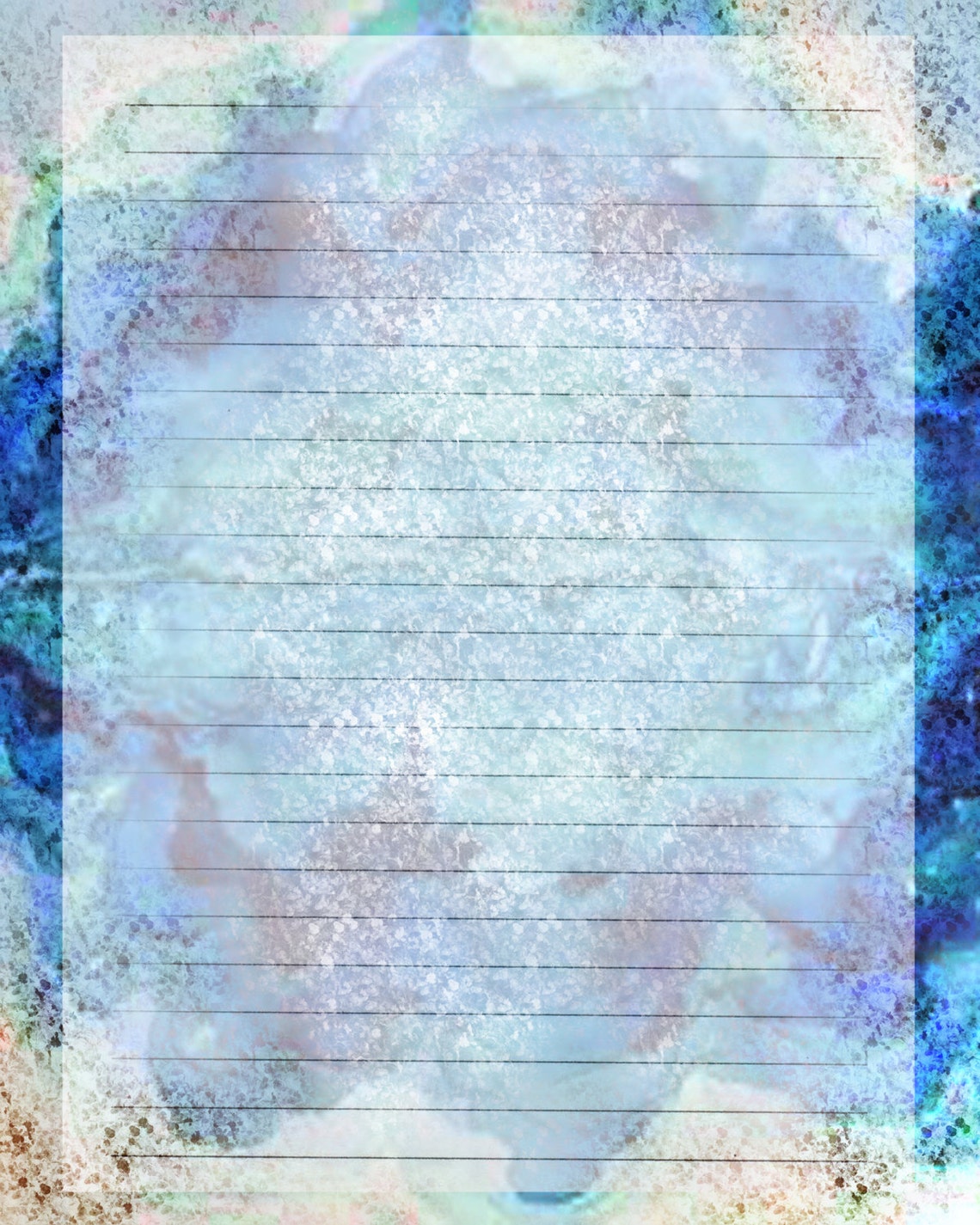 Printable Blue Abstract Journal Page, 8x10 Jpg,instant Download ...