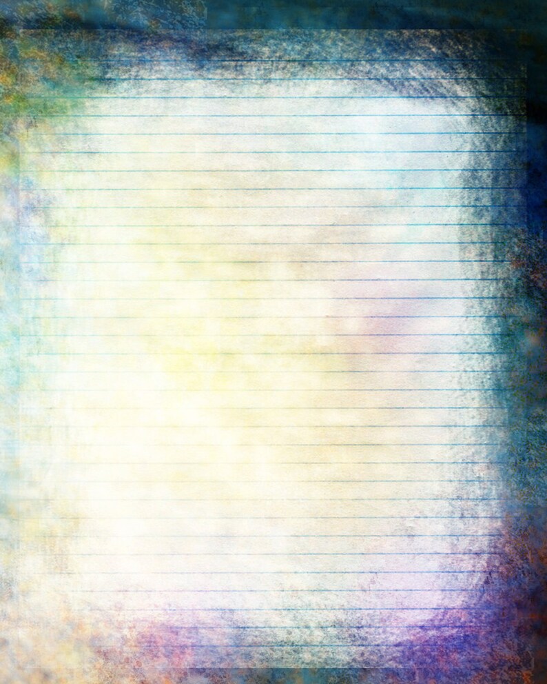 Printable Journal Page, Color, Blue, 8 X 10 JPG Instant Download ...