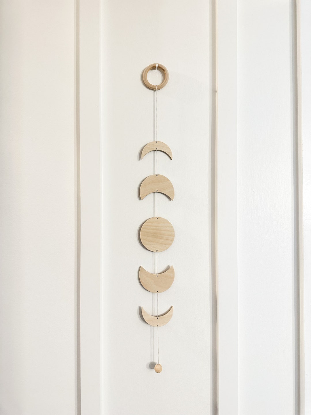 Moon Phases Wall Decor Art, Wooden Moon Phase Wall Hanging, Lunar ...