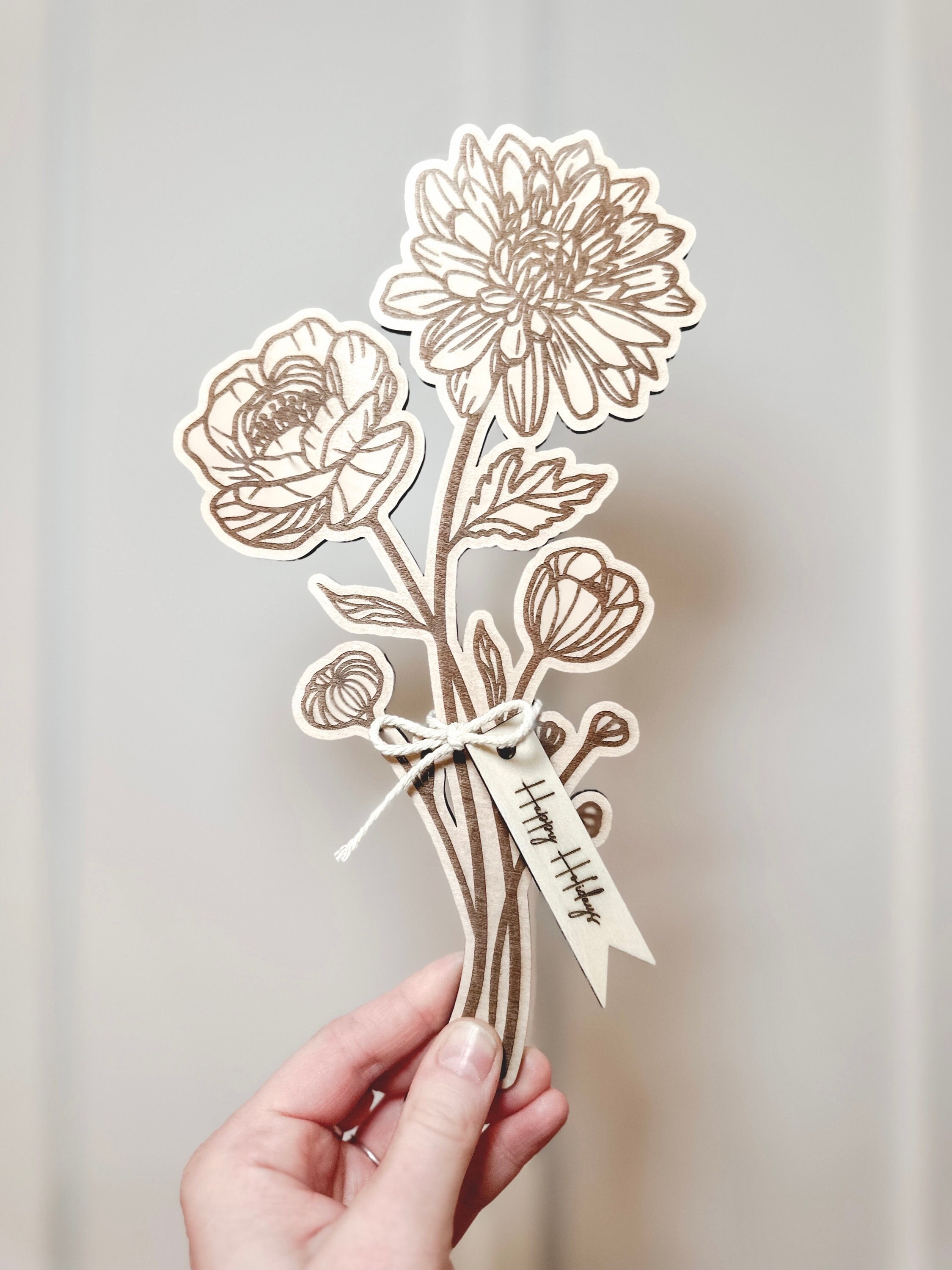 Wood Birth Flower Bouquet, Floral Bouquet Gift, Gifts for Grandma for ...