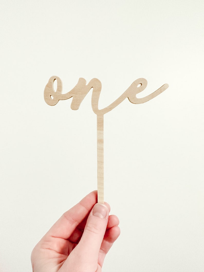 Wood Cake Topper for First Birthday Wood Neutral Minimalist - Etsy