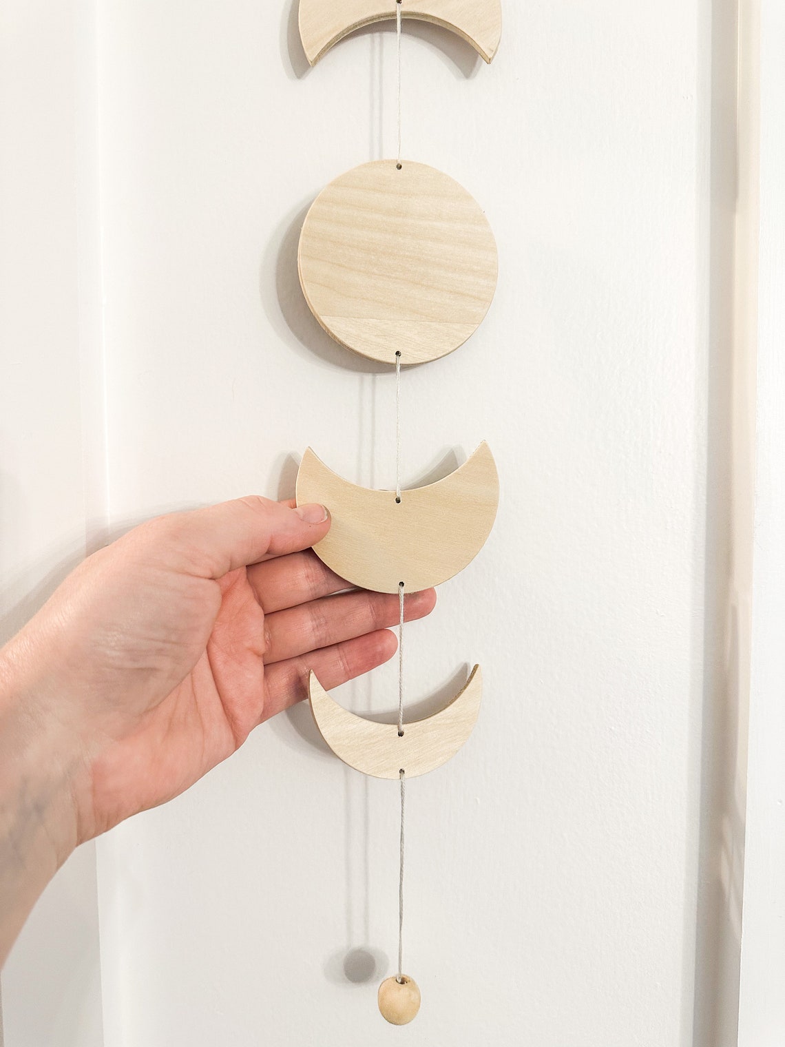 Moon Phases Wall Decor Art, Wooden Moon Phase Wall Hanging, Lunar ...