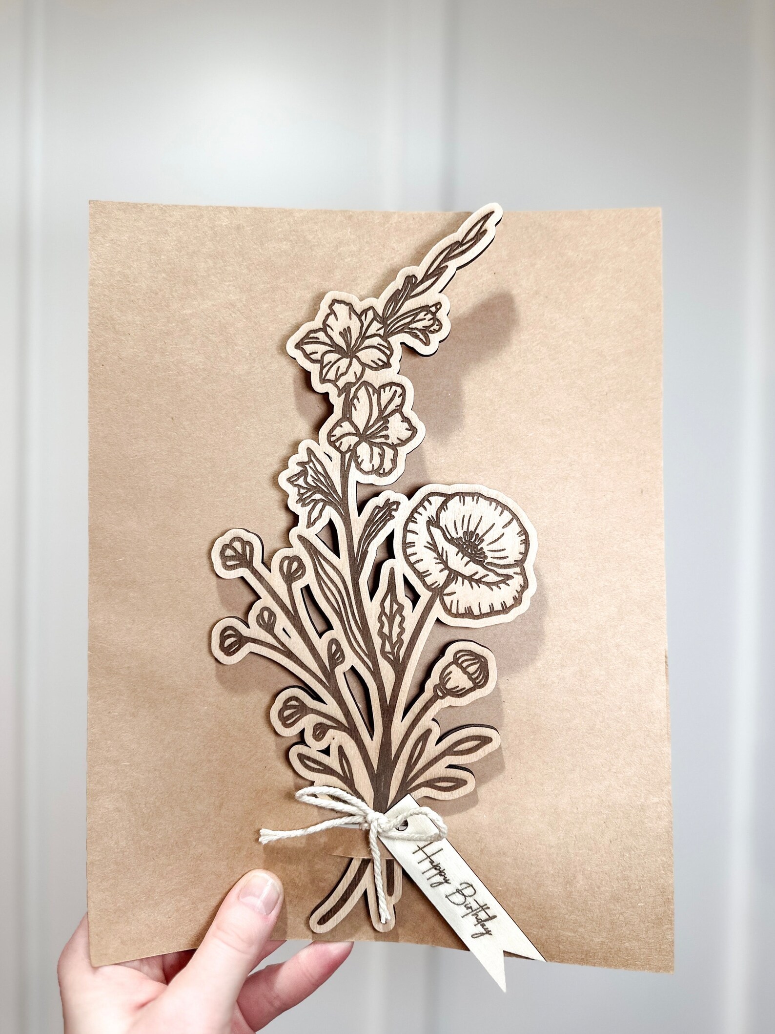 Wood Birth Flower Bouquet, Floral Bouquet Gift, Gifts for Grandma for ...