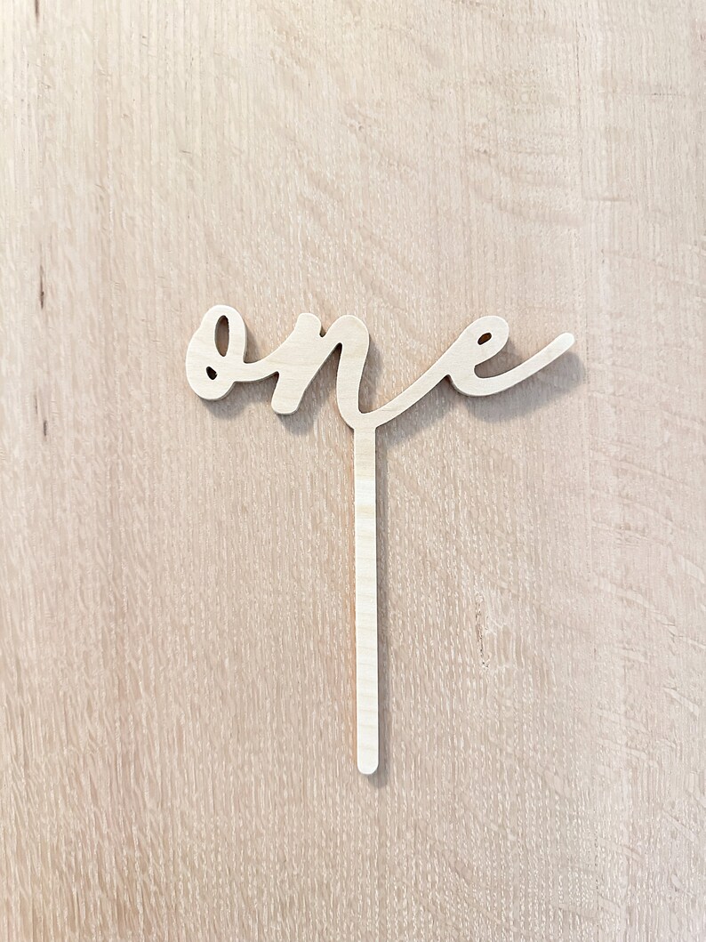 Wood Cake Topper for First Birthday Wood Neutral Minimalist - Etsy