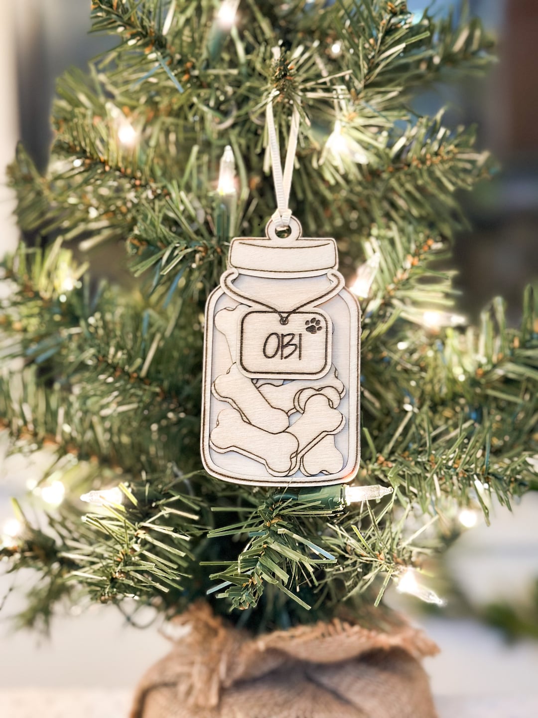 Personalized Dog Bone Christmas Tree Ornament, Keepsake Ornament for ...