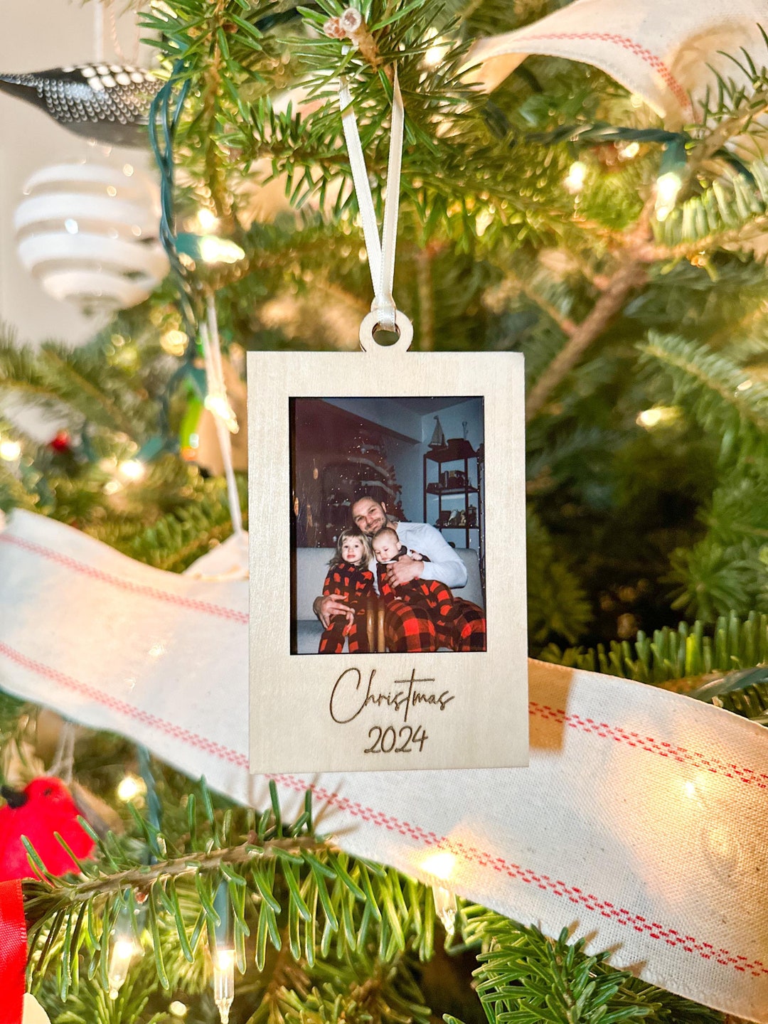 Personalized Picture Frame Christmas 2025 2026 Ornament, Christmas Tree ...