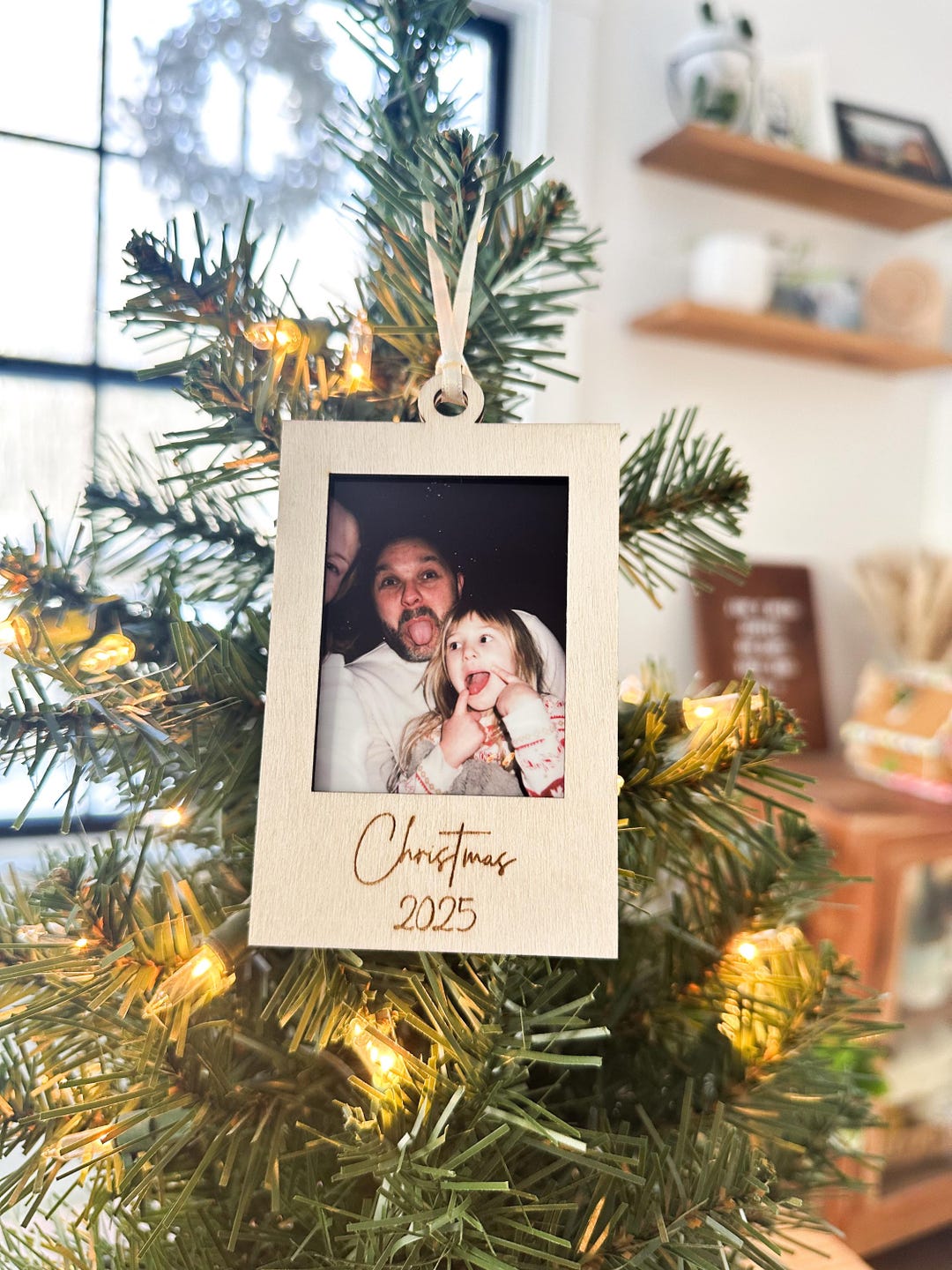 Personalized Picture Frame Christmas 2025 2026 Ornament, Christmas Tree ...