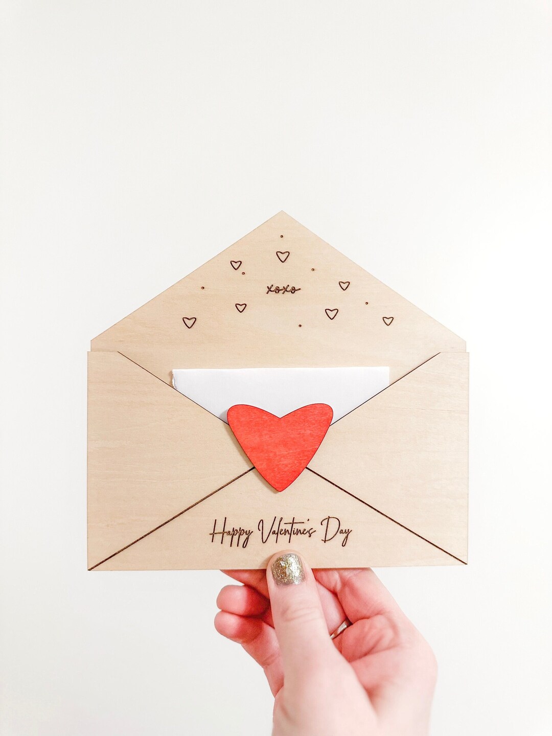 Love Note Message Holder Envelope, Valentines Day Wooden Envelope Gift ...