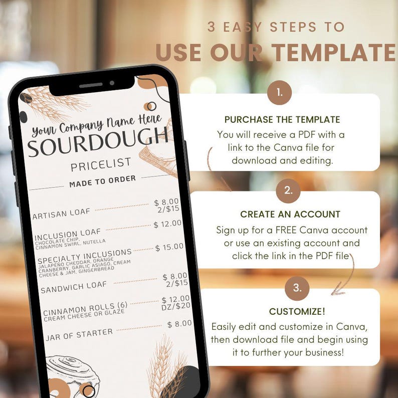 Sourdough Bakery Menu (digital Download) - Etsy