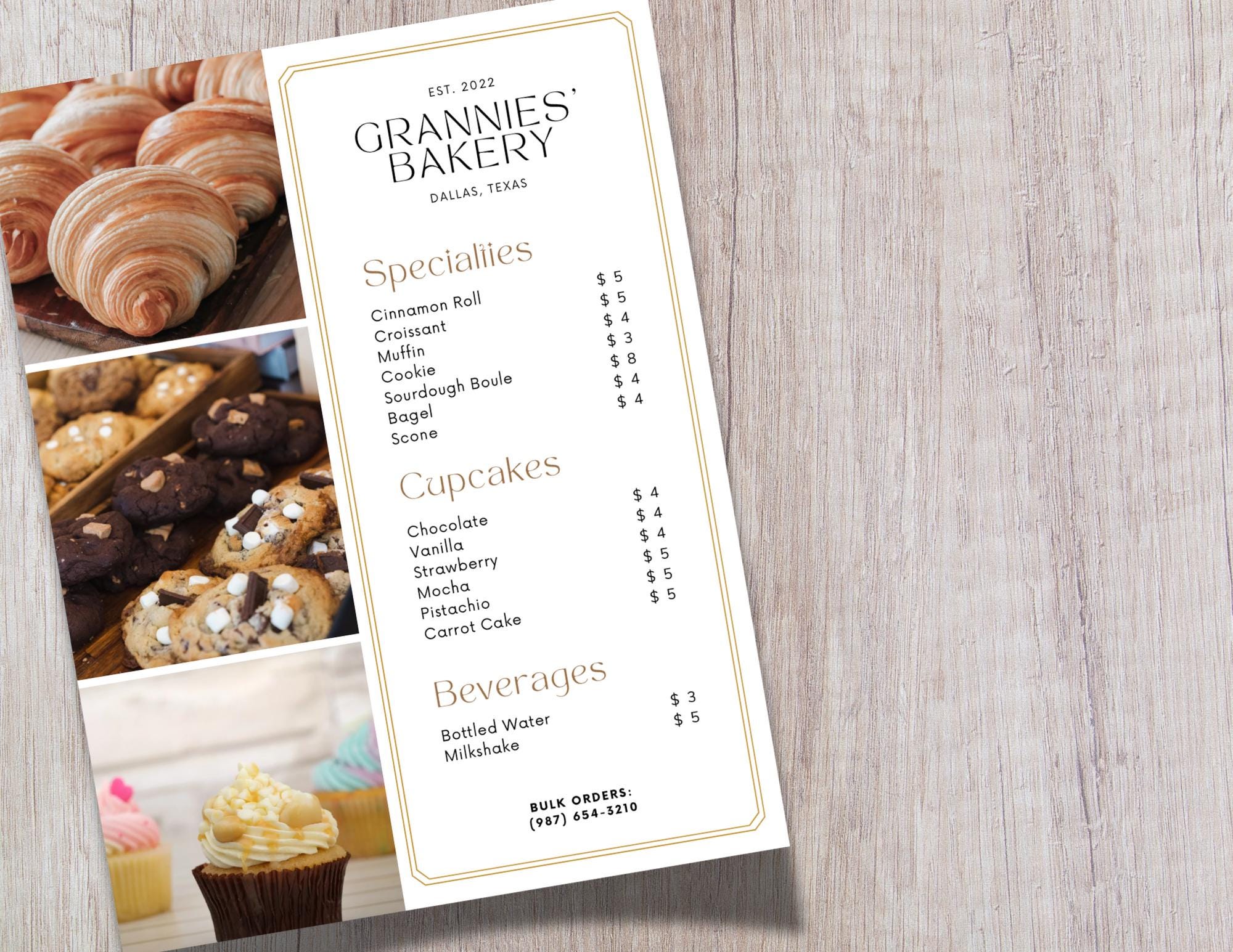 Photo Bakery Menu - Etsy
