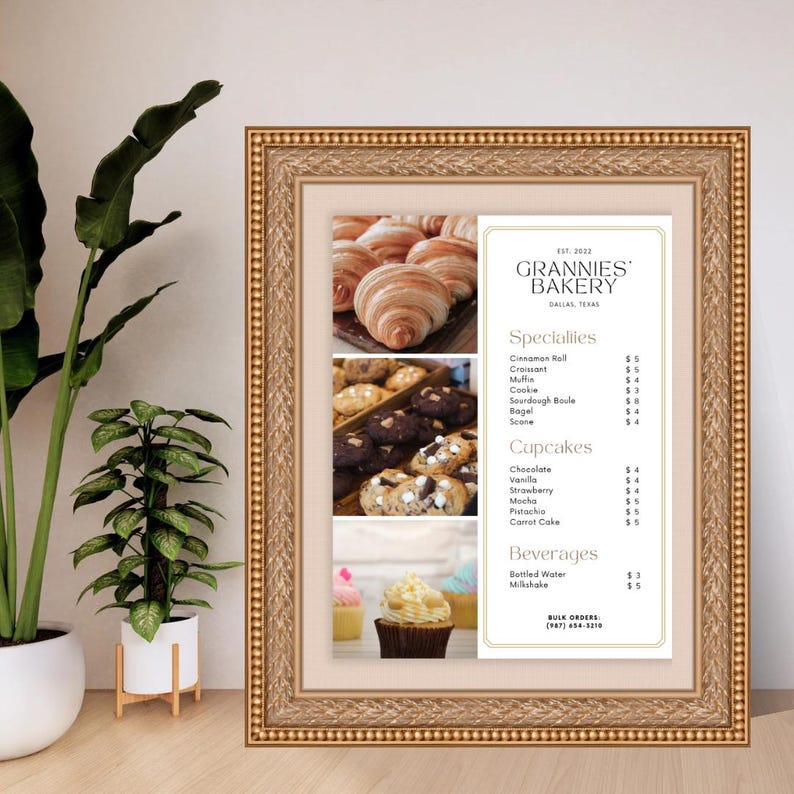Photo Bakery Menu - Etsy