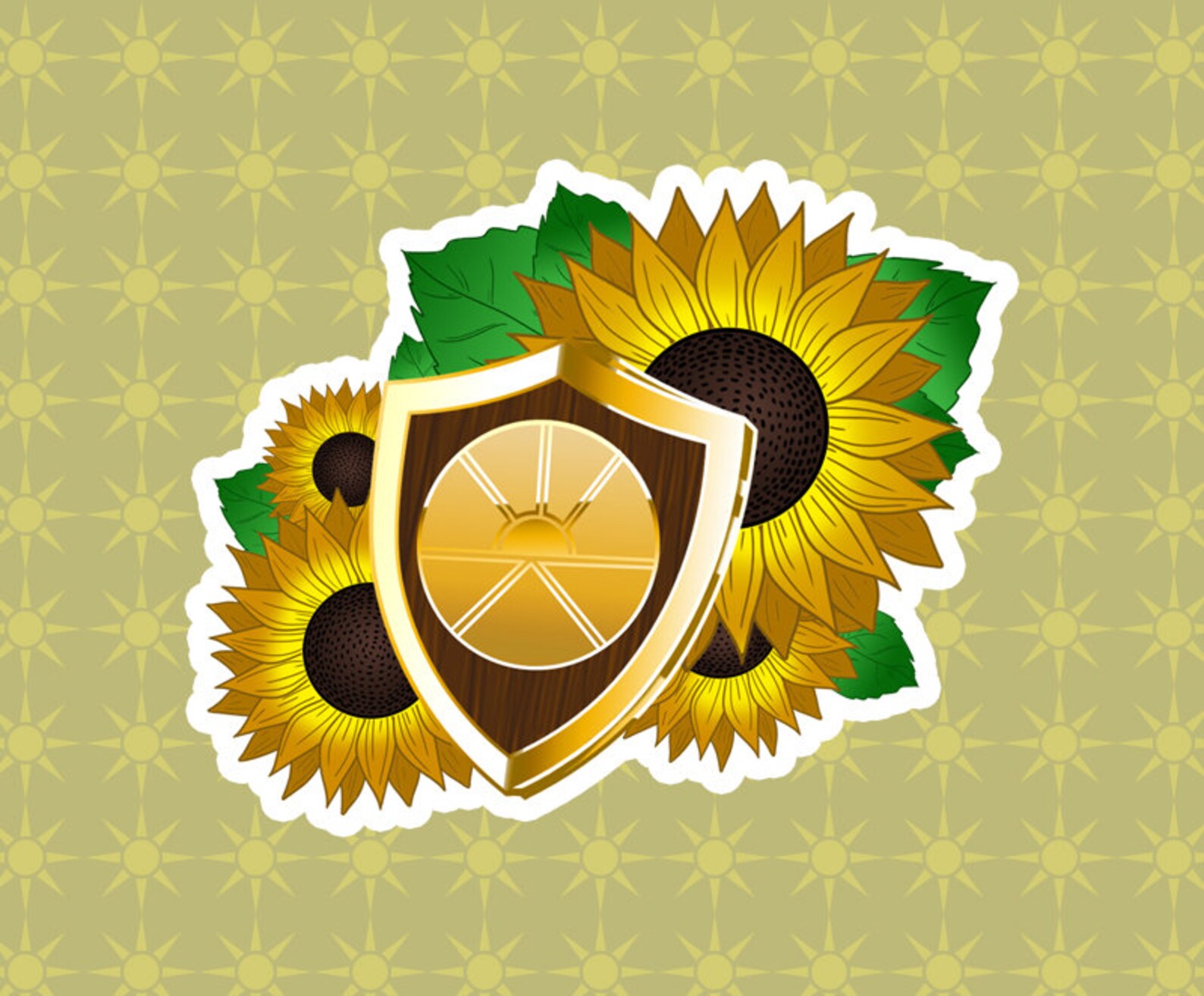 Paladin, Dungeons and Dragons Class Sticker Sunflowers, Shield, Golden ...