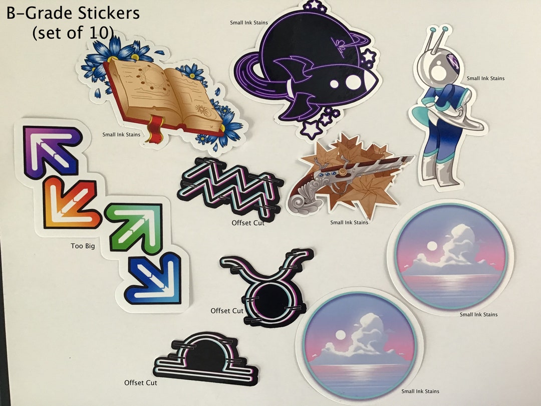 B and C Grade Sticker Packs - Etsy