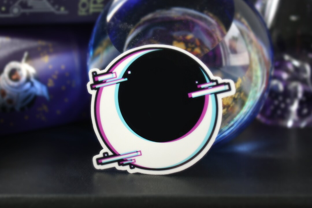 Corrupted Eclipse - Vapor Wave Sticker, Glitch, Moon, Astronomy ...
