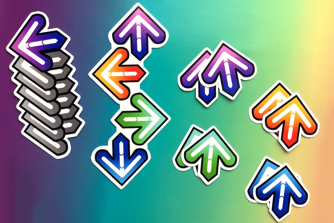 Dance Revolution Arrow Set - 10 Stickers! - 2000's Nostalgia - Etsy