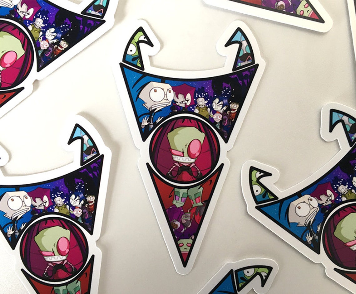 Invader Zim Cast Sticker Zim Dib Gir Gaz Tallests | Etsy