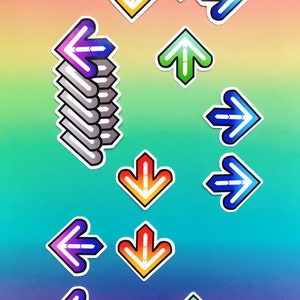 Dance Revolution Arrow Set - 10 Stickers! - 2000's Nostalgia - Etsy