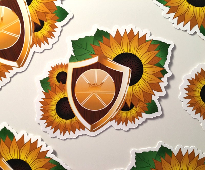Paladin, Dungeons and Dragons Class Sticker Sunflowers, Shield, Golden ...