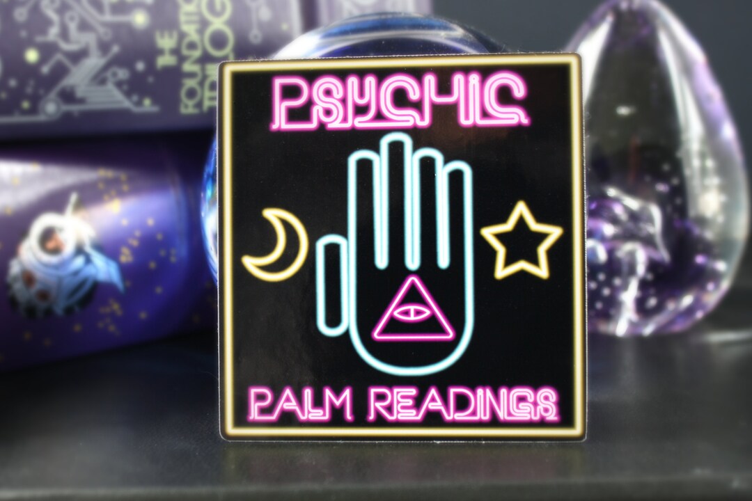 Psychic Palm Readings - Neon Sign Sticker, Vapor Wave, New Age, Witch ...