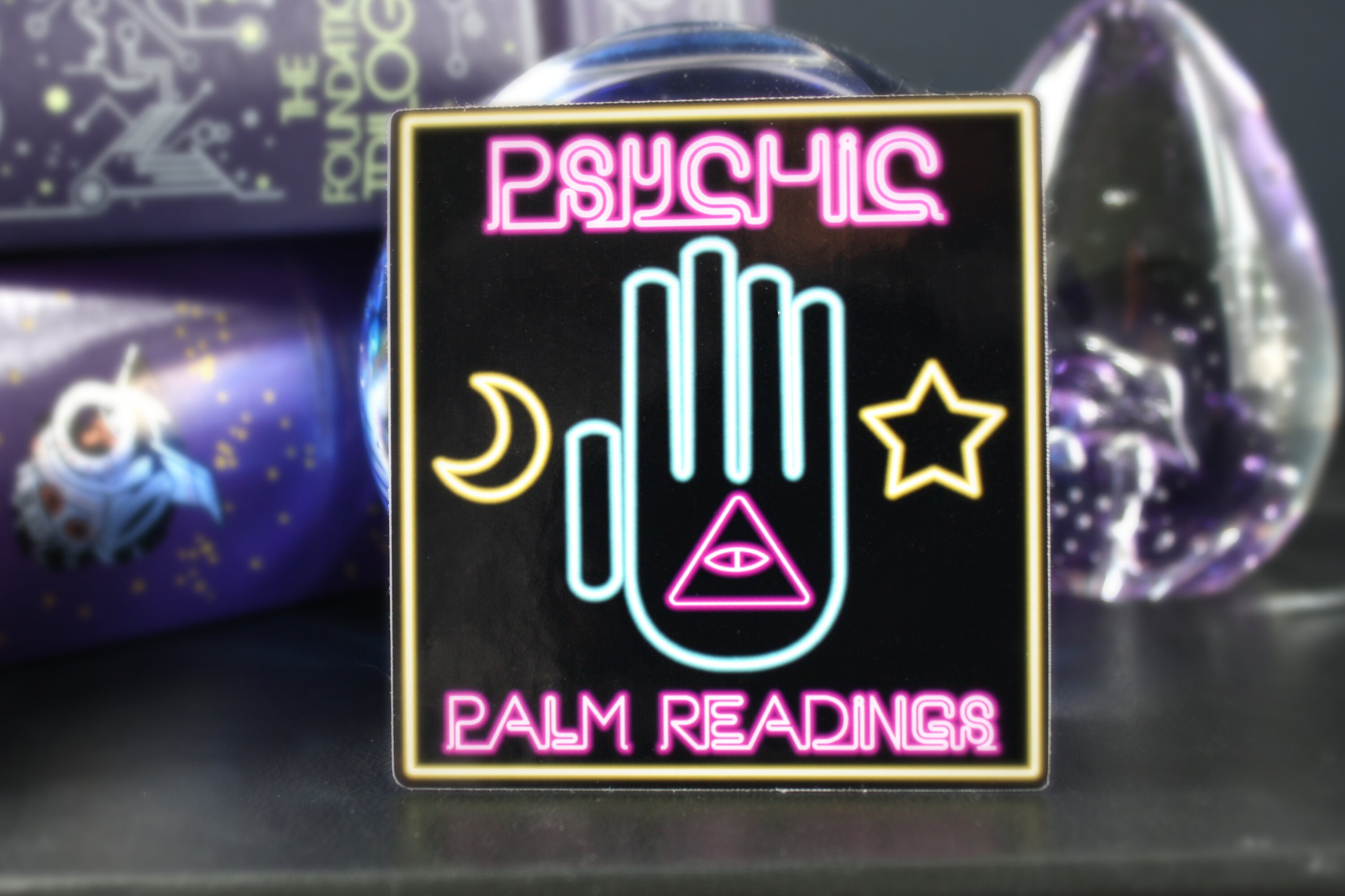 Psychic Palm Readings - Neon Sign Sticker, Vapor Wave, New Age, Witch ...