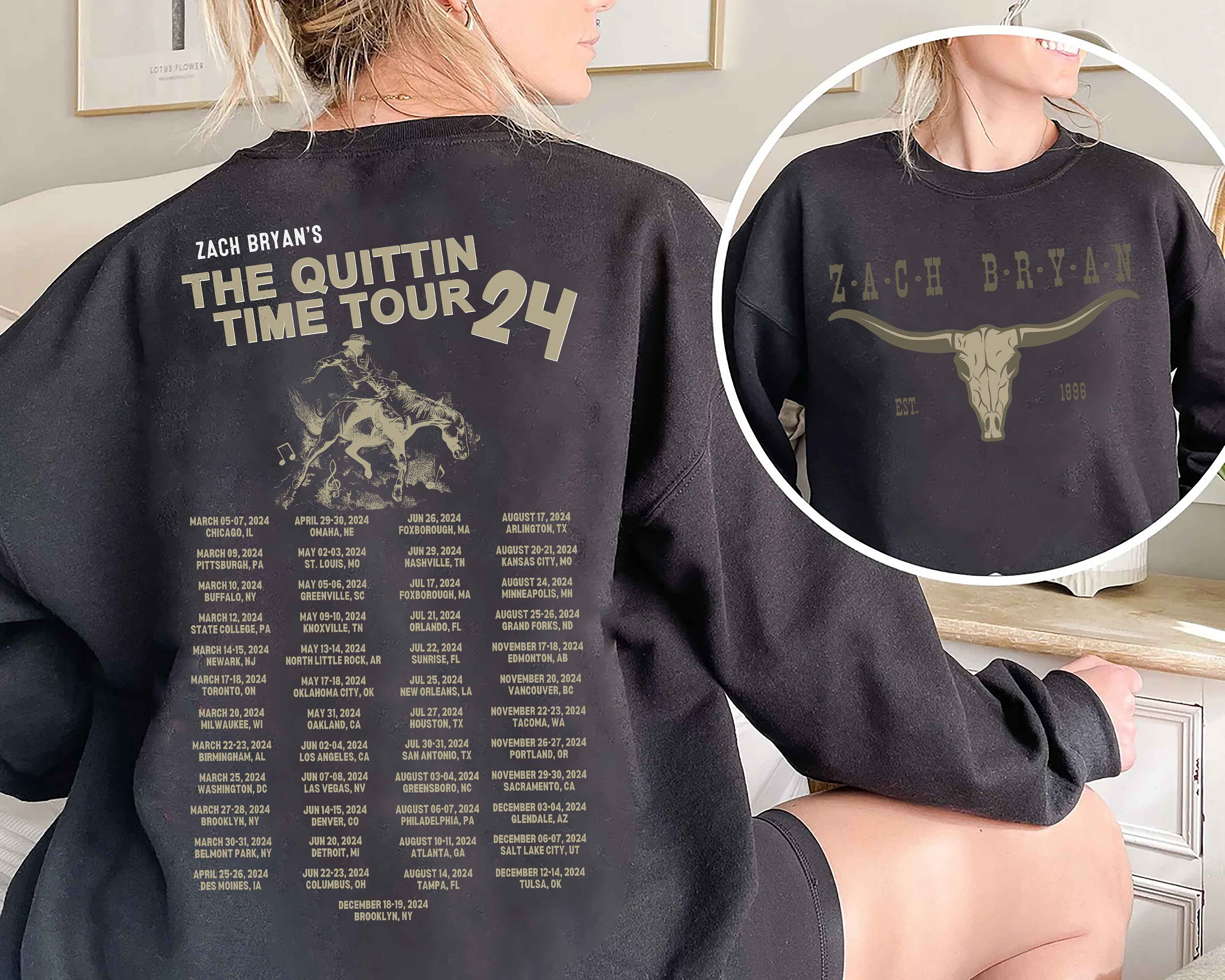 Zach Bryan The Quittin Time Tour 2024 Sweatshirt sold by Kali ...
