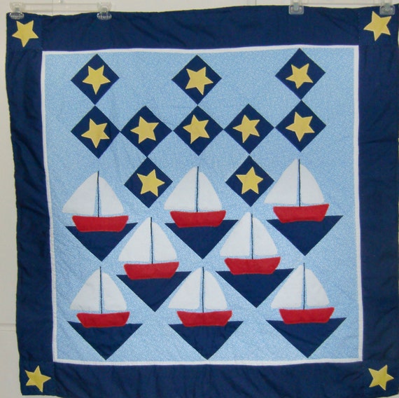 Handmade Nautical Quilt Let the Stars Guide Your Way | Etsy