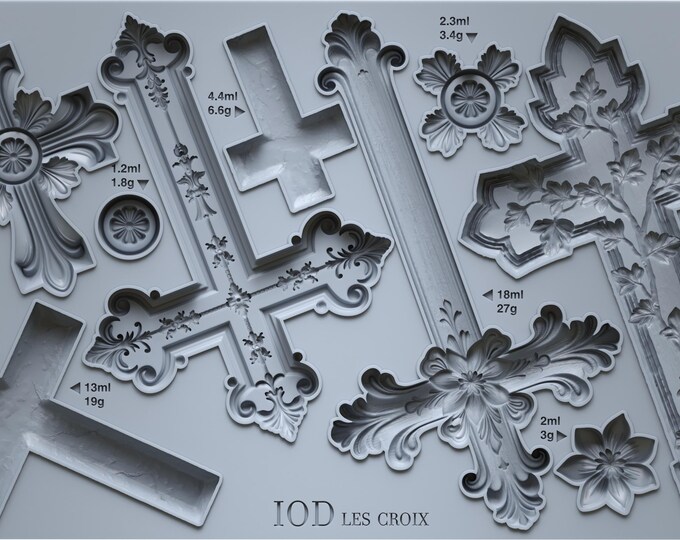Iron Orchid Designs Les Croix 6X10 Décor Mould™, IOD Les Croix Mould ...