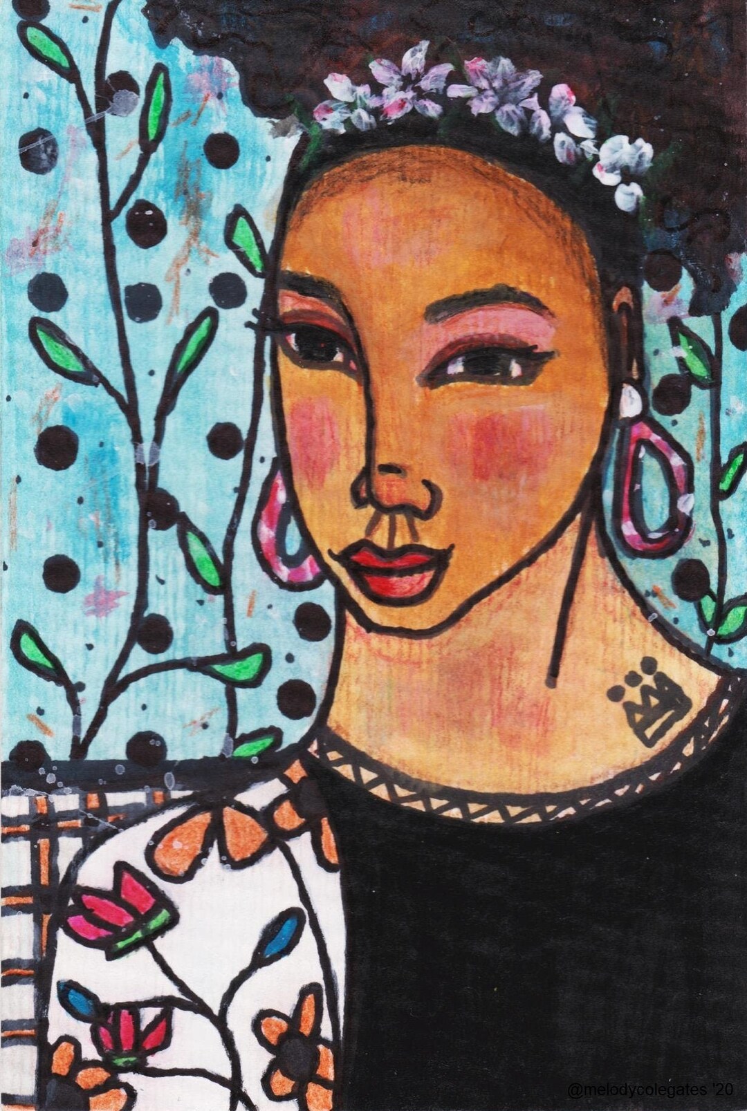 Flora - Mini Art Card 6x4 Original Painting - Etsy