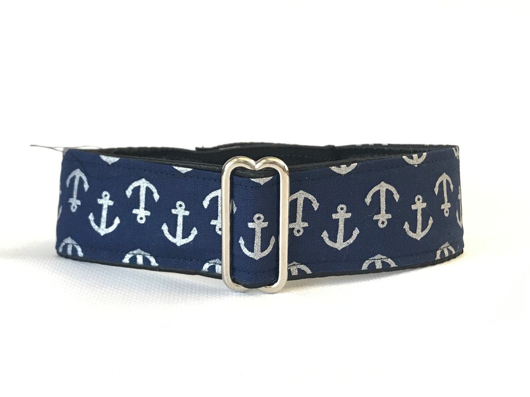 Marina Collar (dog Collar, Greyhound Martingale Water Boats Anchor Navy ...