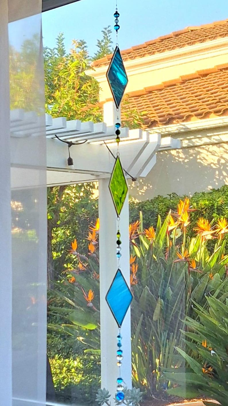 Long Sun Catcher Choice of Colors Purples, Blues, Teal, 24 Inch Long ...