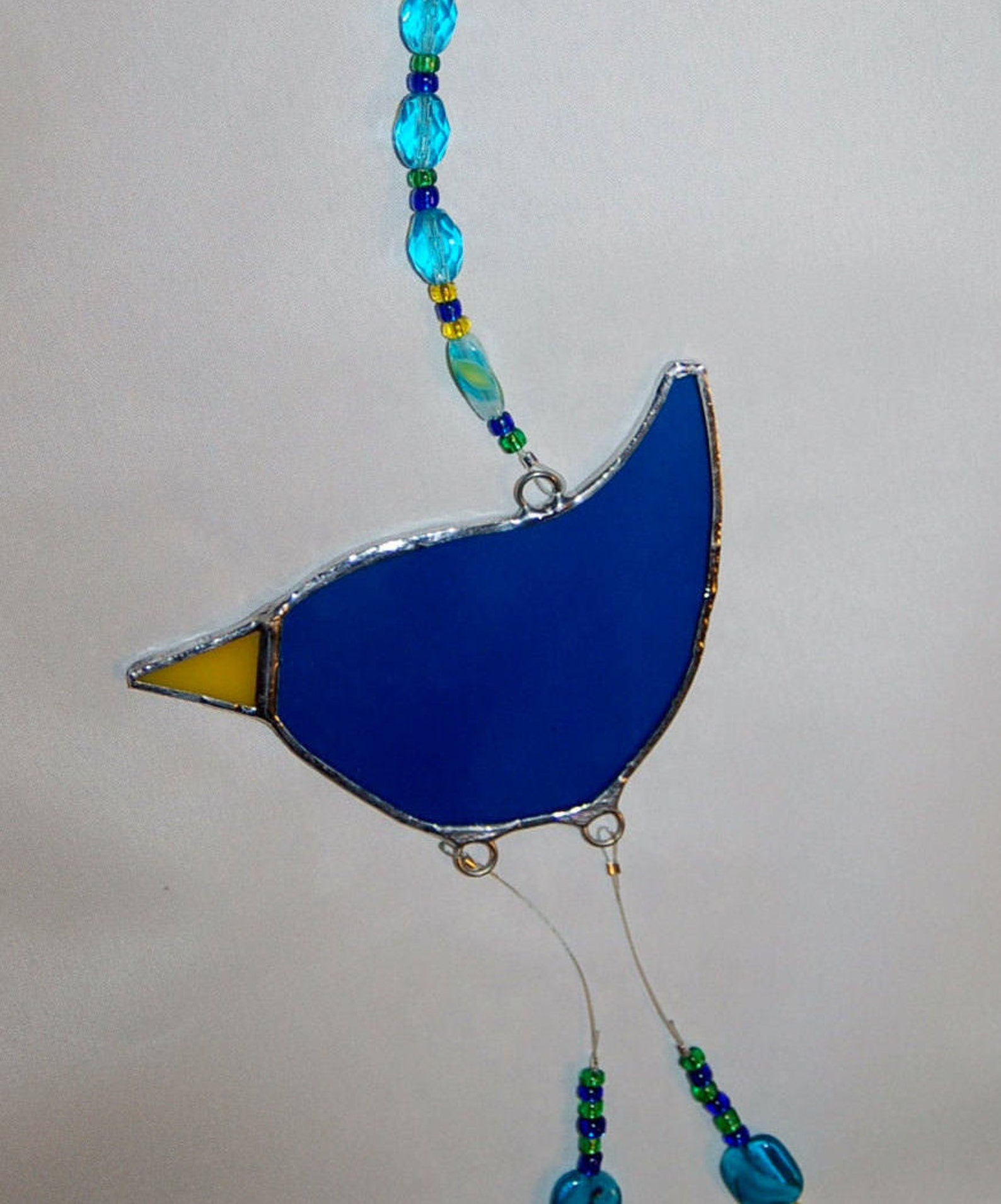 Hanging Bird Suncatcher Choice of Colors Stained Glass With Glass ...