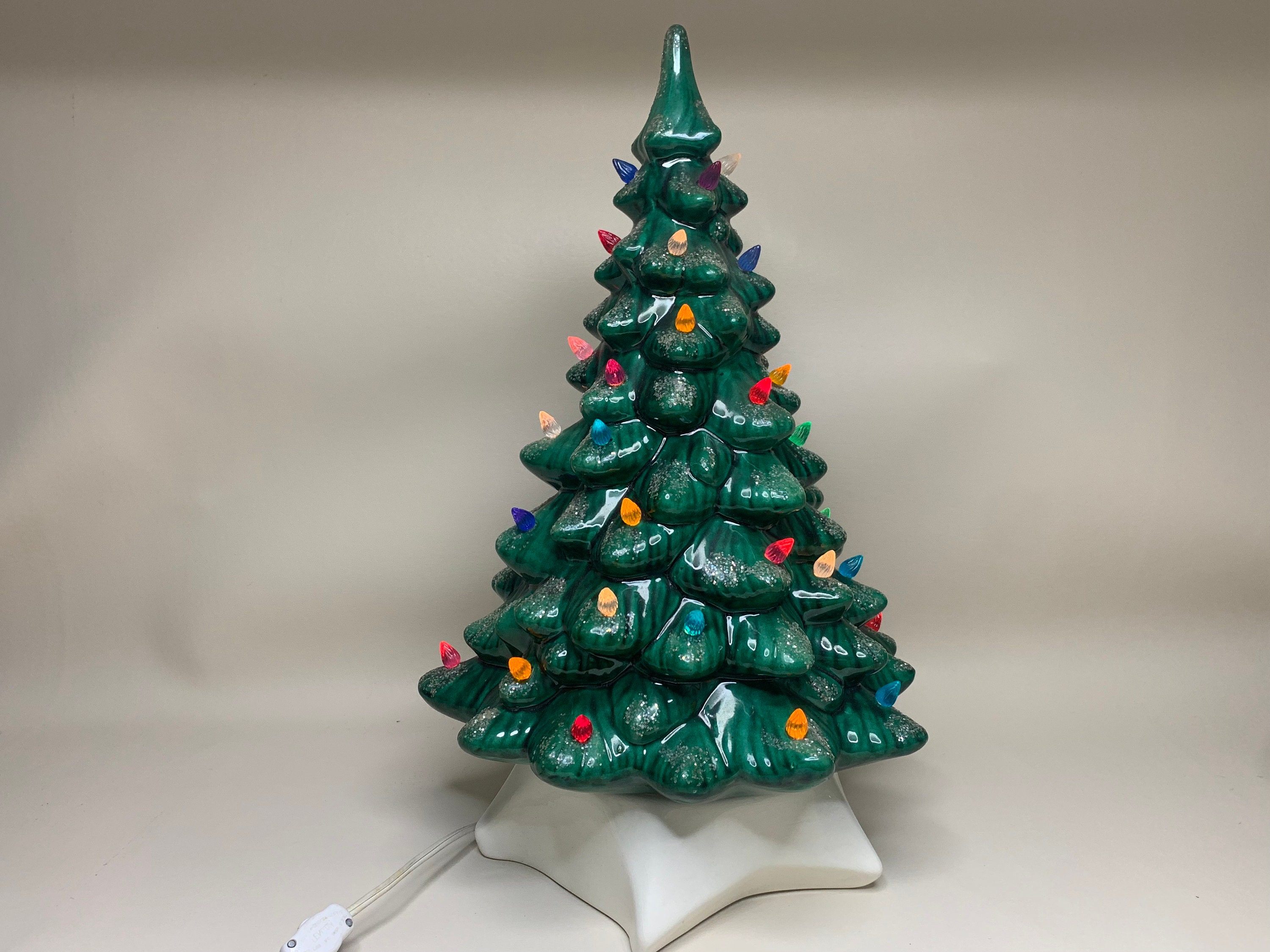 Vintage 1970s Large Ceramic Light-up Christmas Tree White - Etsy