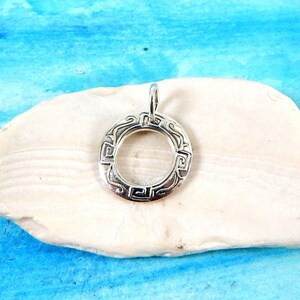 CIRCLE OF INTENTION Tiny Greek Key Silver Charm - Etsy