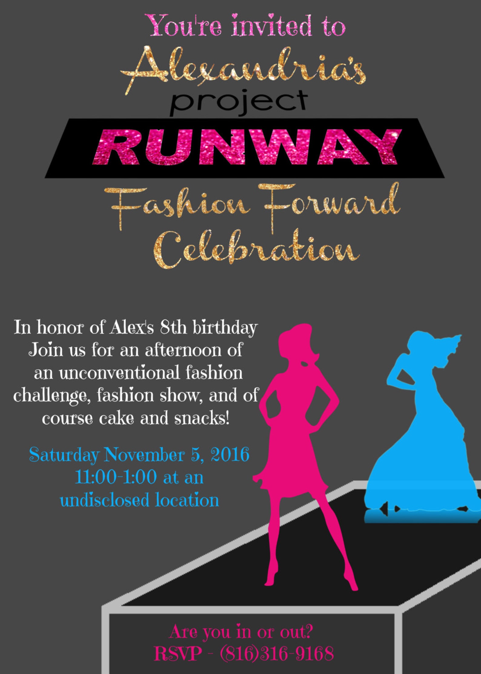 Custom Project Runway Invitation - Etsy