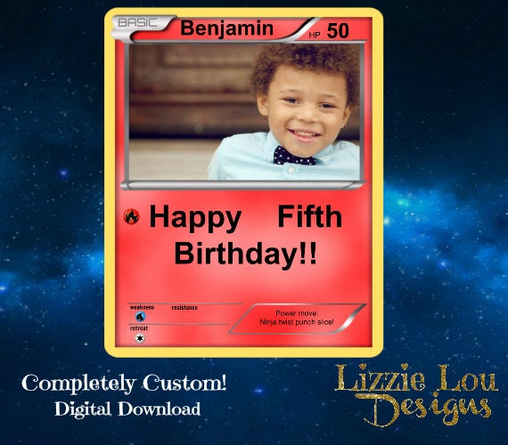 Custom Pokemon Card Cake Image - Etsy