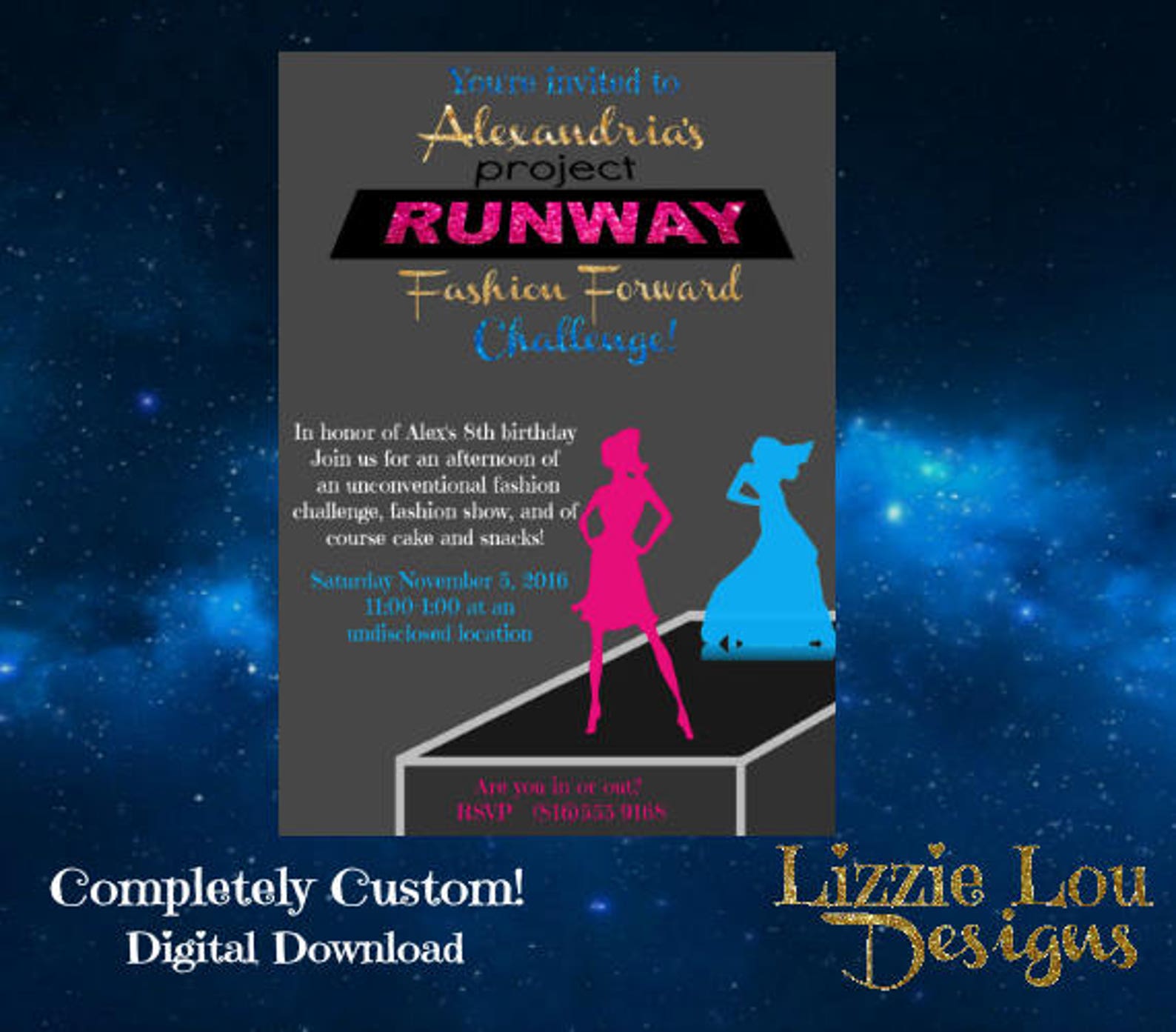 Custom Project Runway Invitation - Etsy