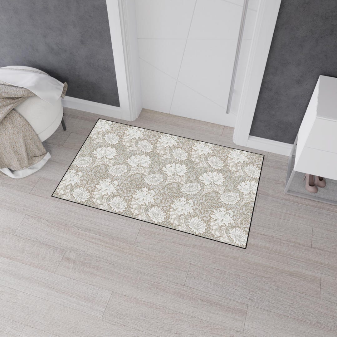 Chrysanthemum Mat, William Morris Neutral Rug - Etsy