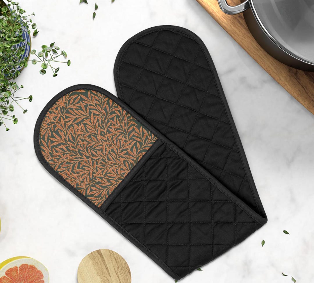 William Morris Willow Long Double Oven Mitts, Kitchen Oven Gloves for ...