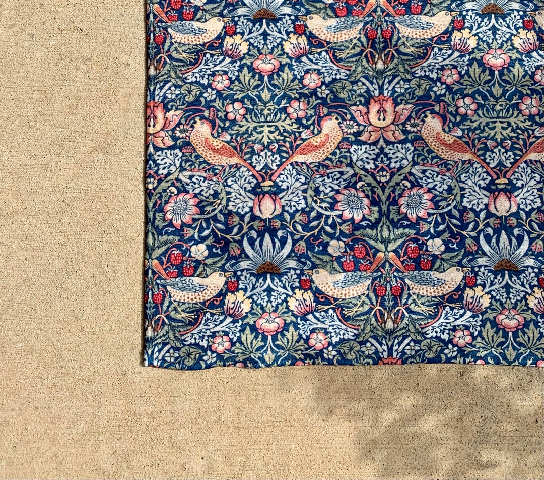 FREE SHIP Strawberry Thief Blue Indoor Outdoor Rug, Thin Quick Dry ...